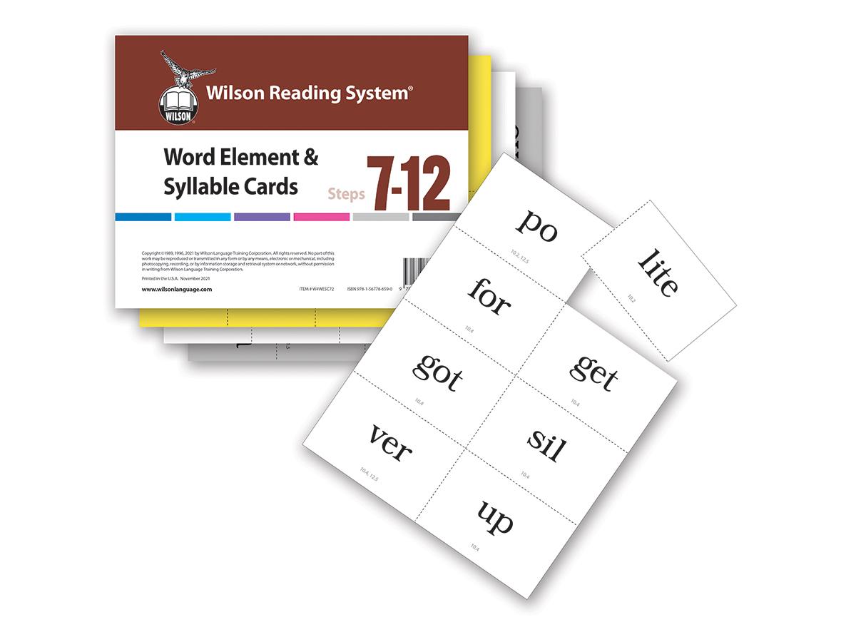 WRS Word Element & Syllable Cards (Steps 7-12), 4th Edition